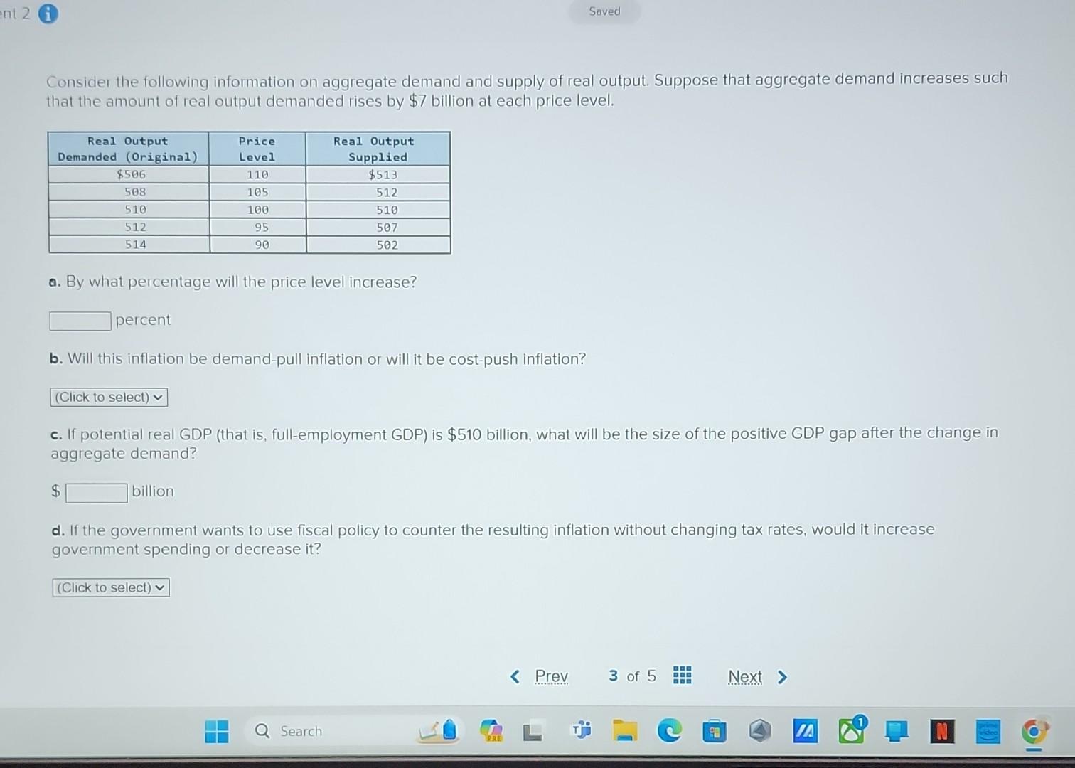 Solved Consider the following information on aggregate | Chegg.com