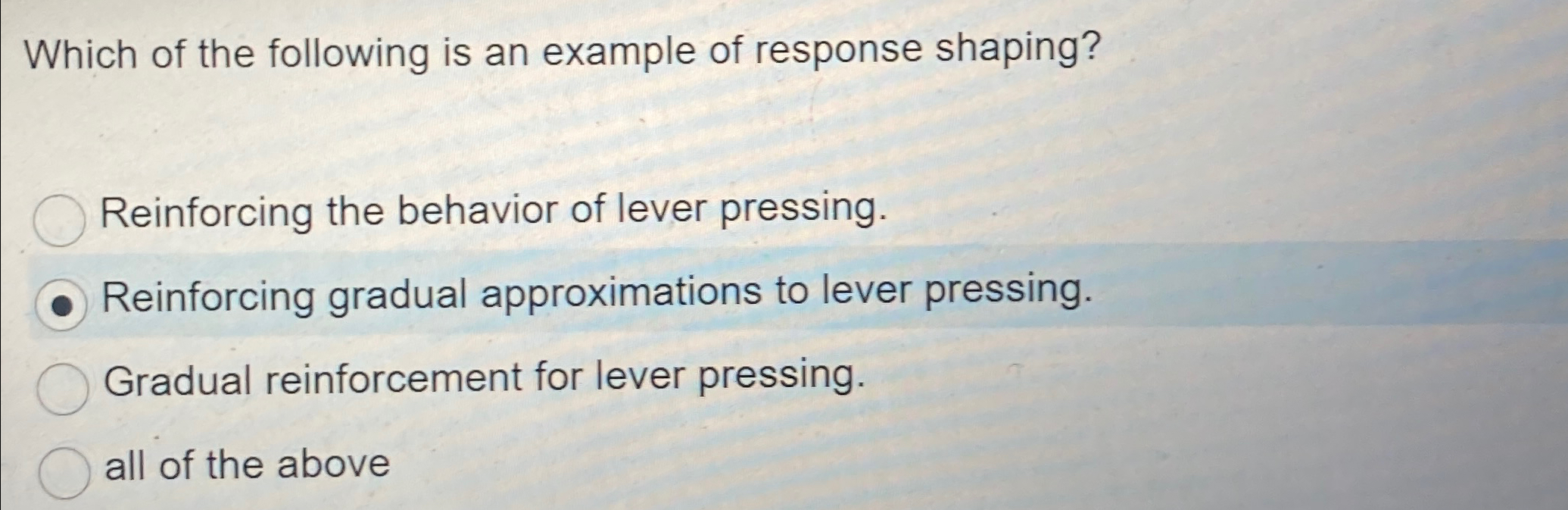 Solved Which of the following is an example of response | Chegg.com
