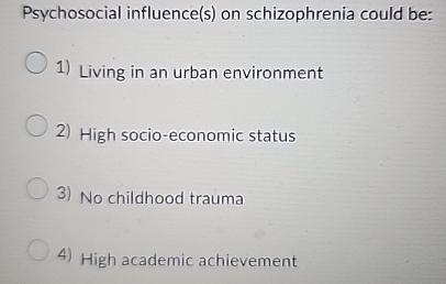 High Quality SOLUTION Psychosocial influence(s) ﻿on schizophrenia could ...