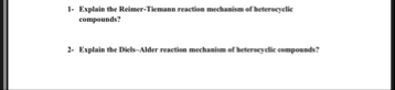 Solved Esplais the Relmer-Ticmans reactios merthanise of | Chegg.com