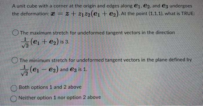 Solved A unit cube with a corner at the origin and edges | Chegg.com