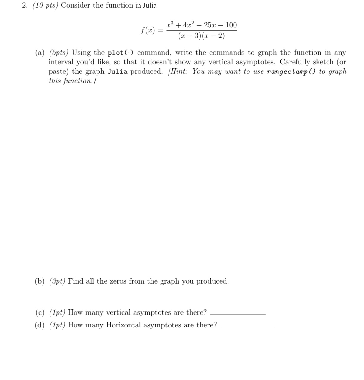 (10 ﻿pts) ﻿Consider the function in | Chegg.com