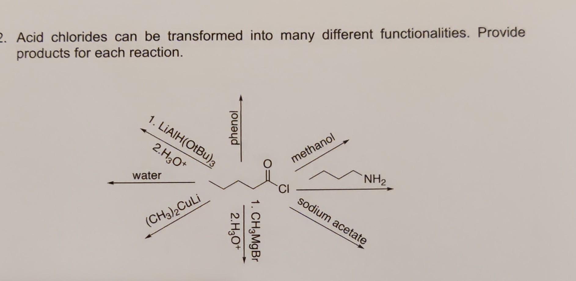 Solved Acid chlorides can be transformed into many different | Chegg.com