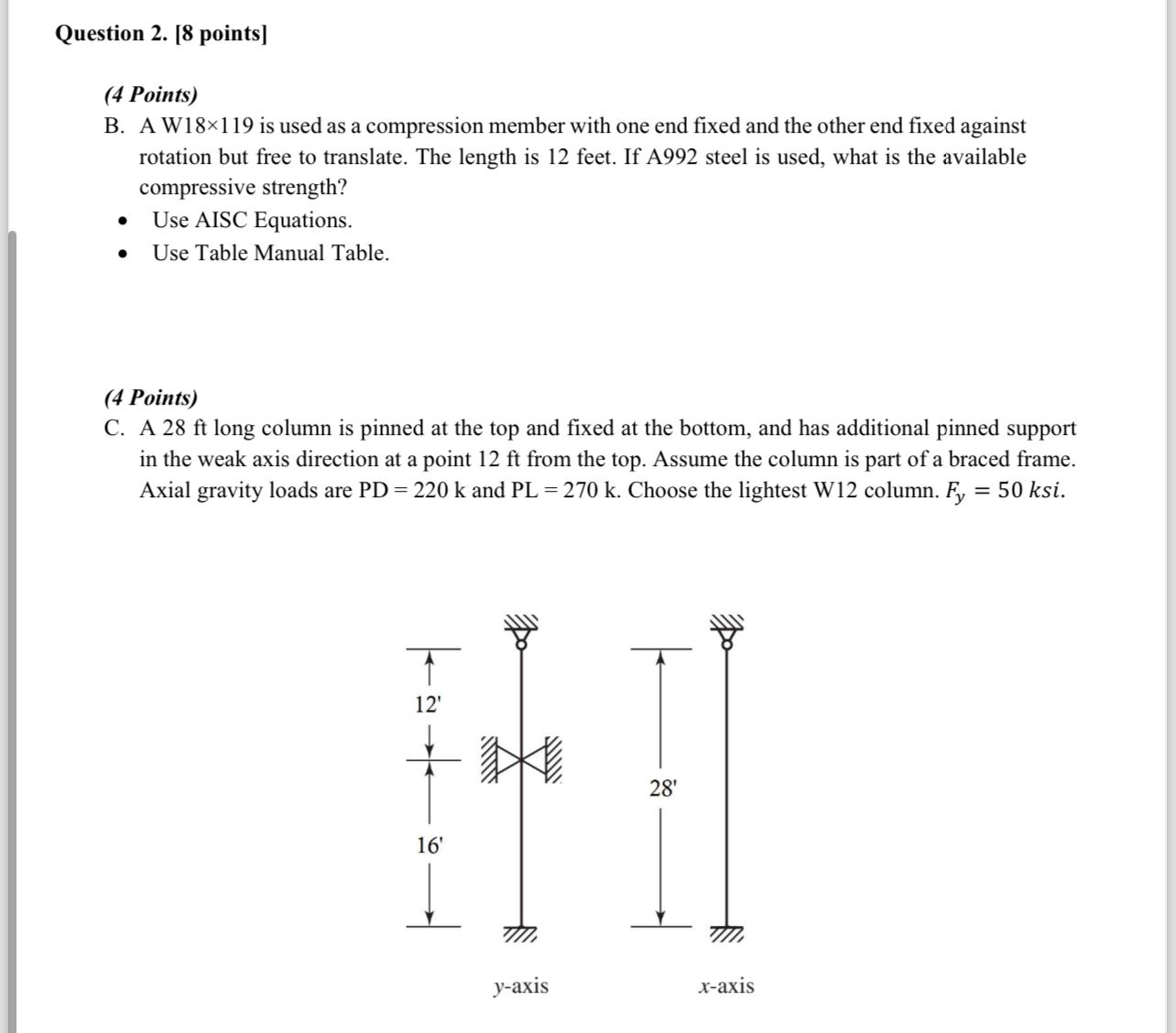 Solved Question 2. [8 ﻿points](4 ﻿Points)B. ﻿A W18 119 ﻿is | Chegg.com