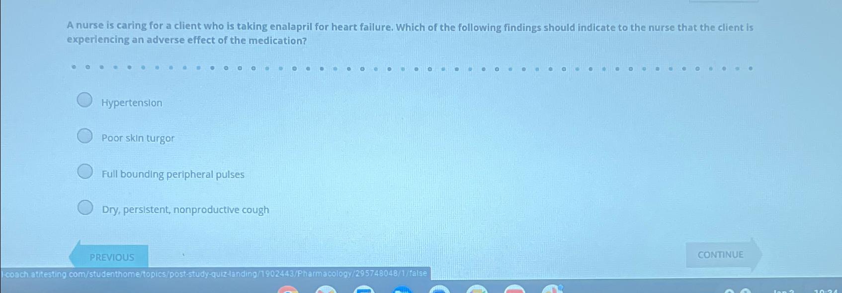 Solved A nurse is caring for a client who is taking | Chegg.com