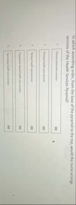 Solved In which ascending order, from the base of the | Chegg.com