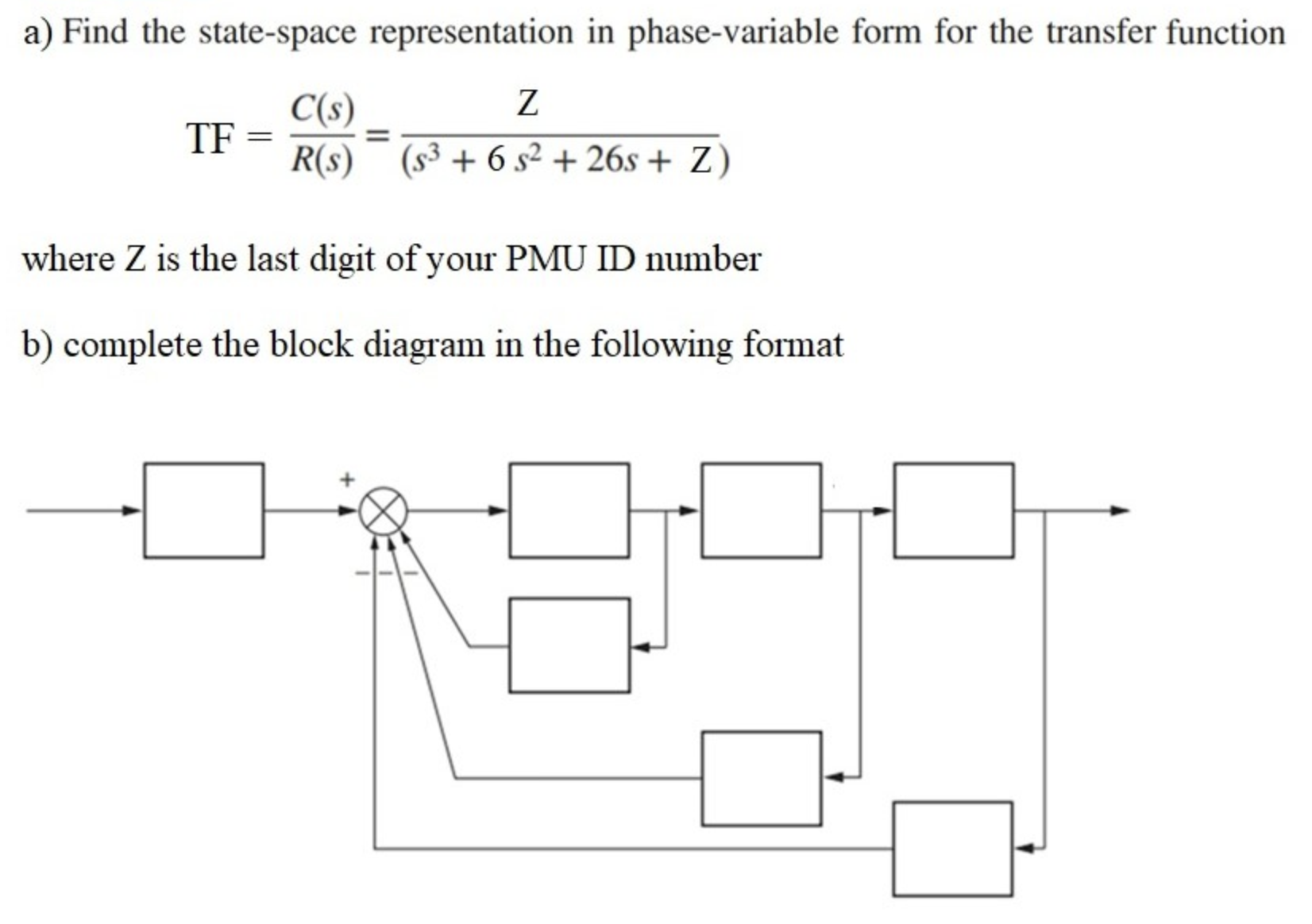 Solved a) ﻿Find the state-space representation in | Chegg.com