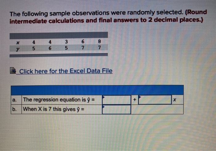 Solved The following sample observations were randomly | Chegg.com