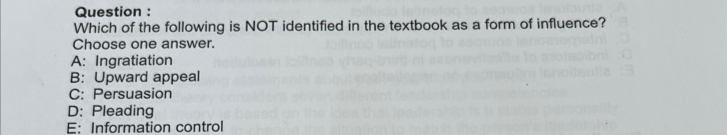 Solved Question :Which of the following is NOT identified in | Chegg.com