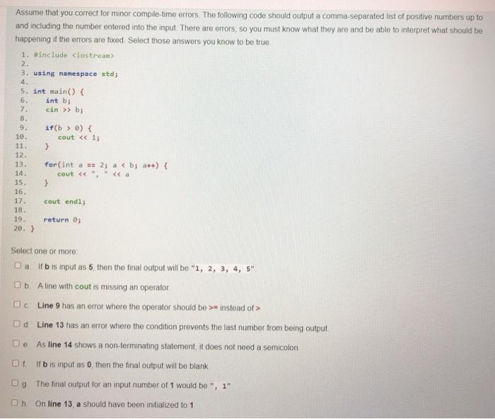 Solved Assume that you correct for minor compile-time | Chegg.com