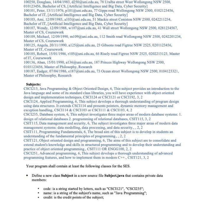 Solved Implement and Design a Student-Enrolment-System (or | Chegg.com