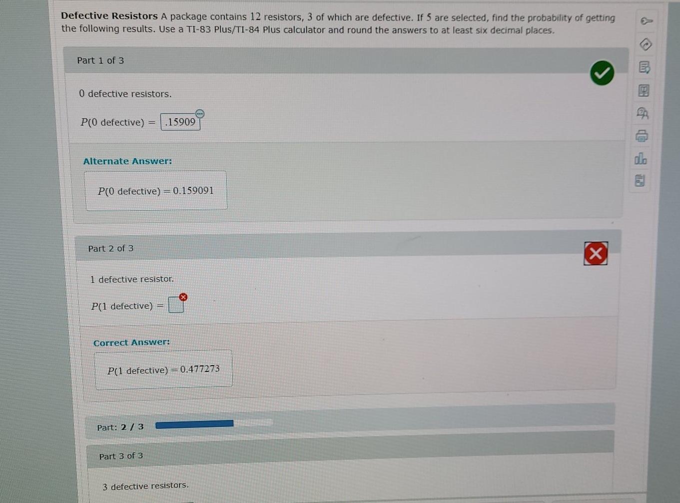 Solved Defective Resistors A package contains 12 resistors, | Chegg.com