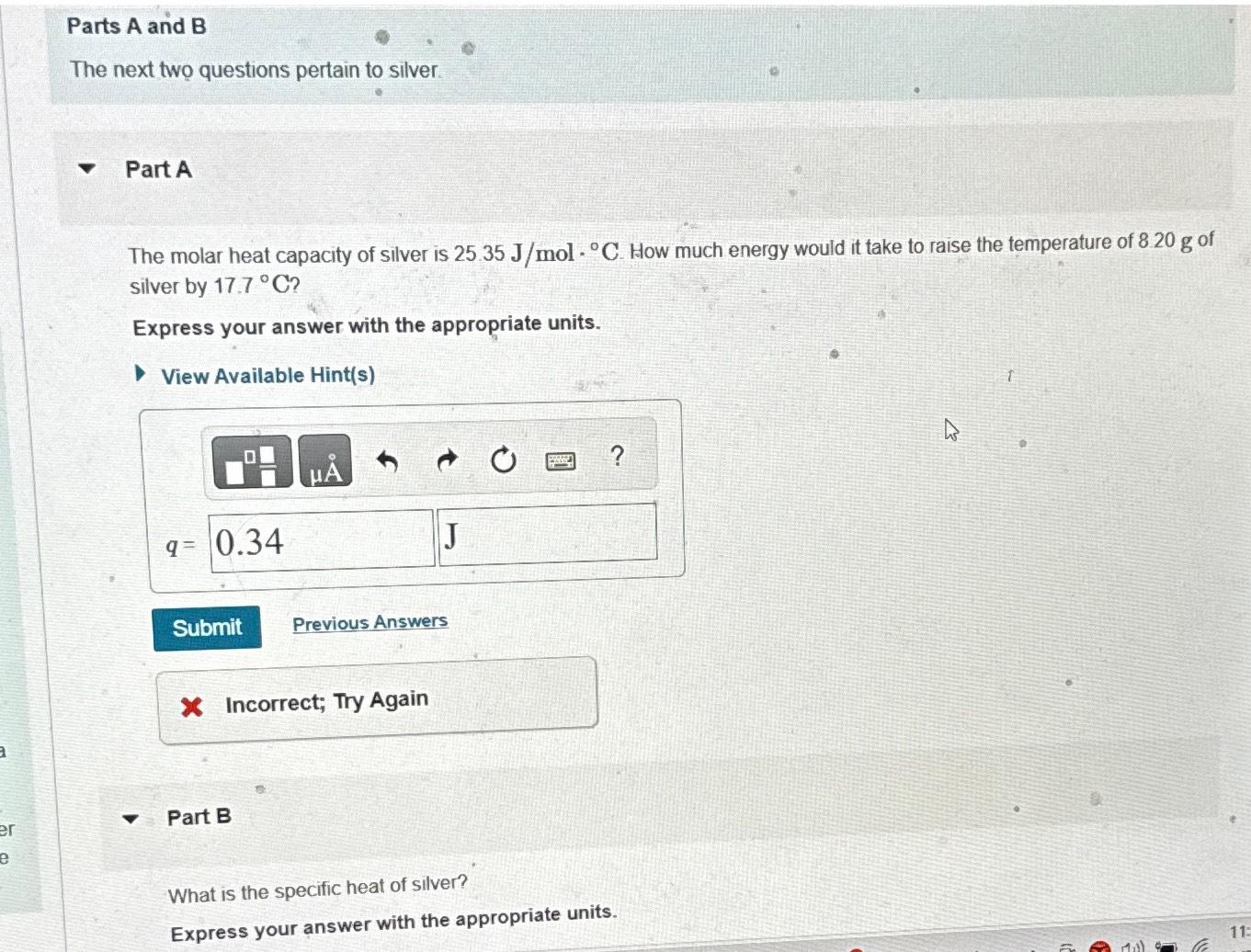 Solved Parts A and BThe next two questions pertain to | Chegg.com