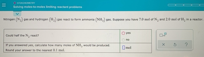 Solved O STOICHIOMETRY Solving moles-to-moles limiting | Chegg.com