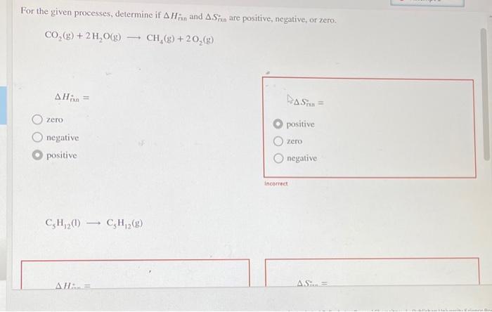 Solved For the given processes, determine if a Hran and AS | Chegg.com