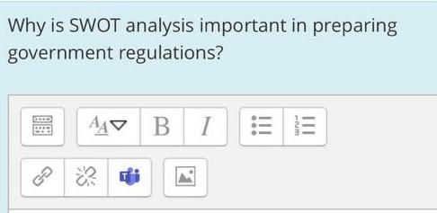 Solved Why is SWOT analysis important in preparing | Chegg.com