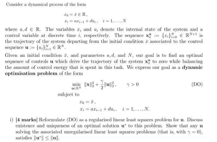Consider a dynamical process of the form | Chegg.com