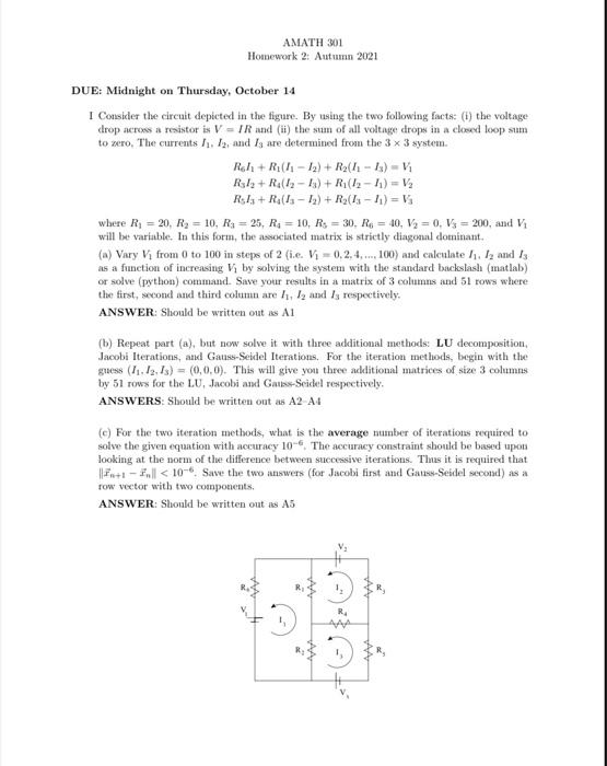 Solved AMATH 301 Homework 2: Autumn 2021 DUE: Midnight on | Chegg.com