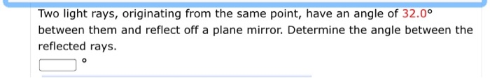 Solved Two light rays, originating from the same point, have | Chegg.com