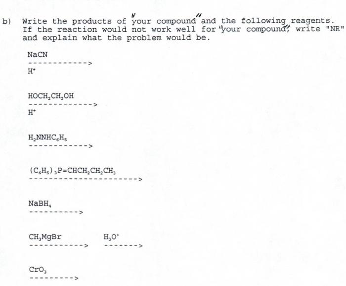 Solved Consider this compound ("your compound") :Write the | Chegg.com