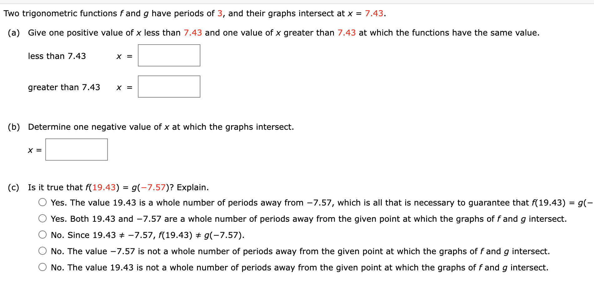 Solved Two trigonometric functions f ﻿and g ﻿have periods of | Chegg.com