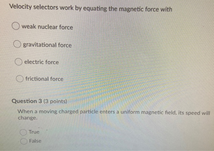 Solved Velocity selectors work by equating the magnetic | Chegg.com
