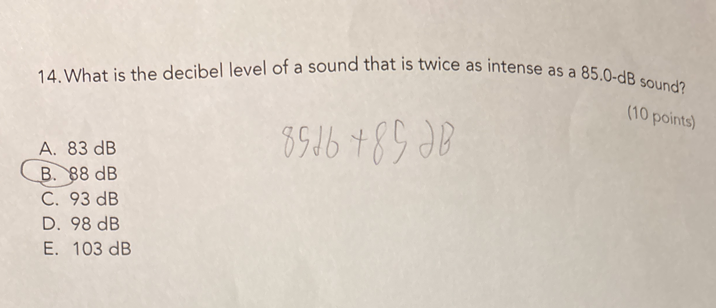 Solved What is the decibel level of a sound that is twice as | Chegg.com