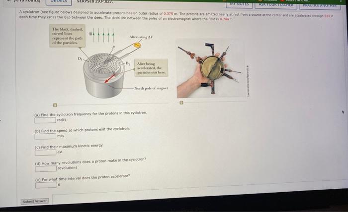 Solved A cyclotron (see figure below) designed to occelerate | Chegg.com