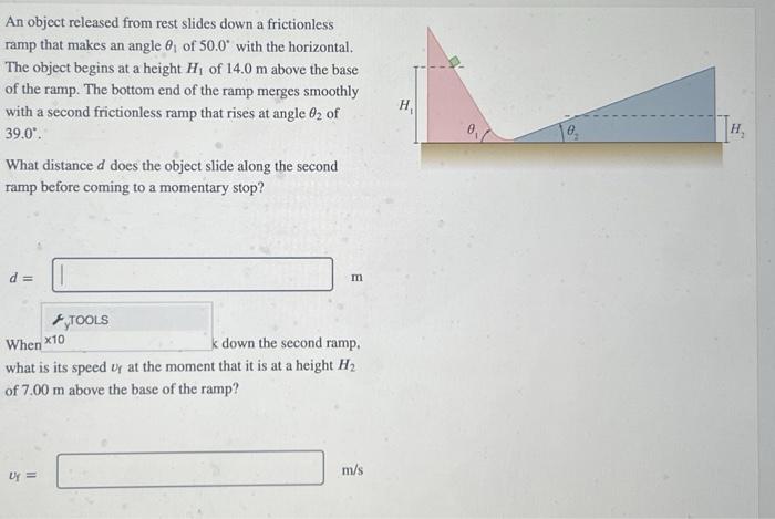 Solved An object released from rest slides down a | Chegg.com