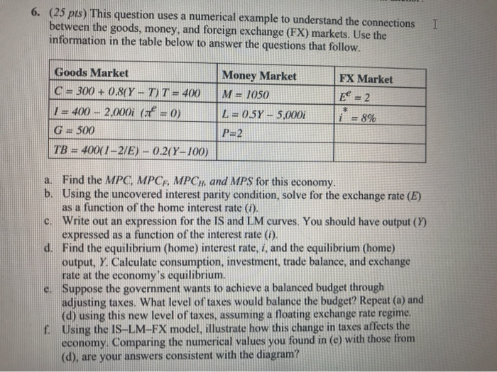 6. (25 pts) This question uses a numerical example to | Chegg.com