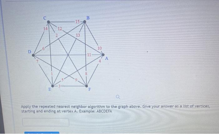 Solved с B -15 14 12 13 10 D А E Apply the repeated nearest | Chegg.com