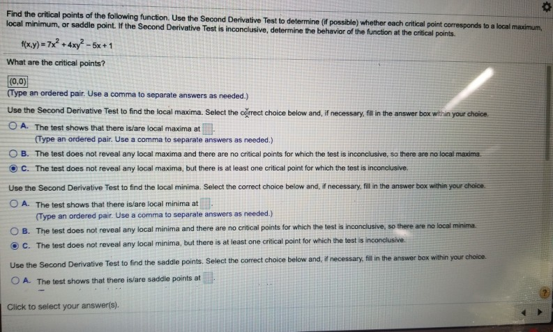 Solved Find the critical points of the following function. | Chegg.com