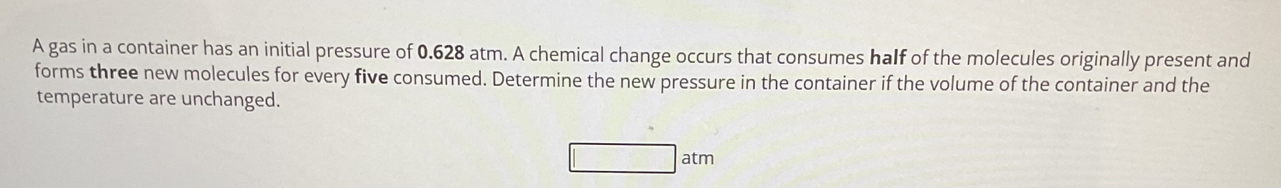 Solved A gas in a container has an initial pressure of | Chegg.com