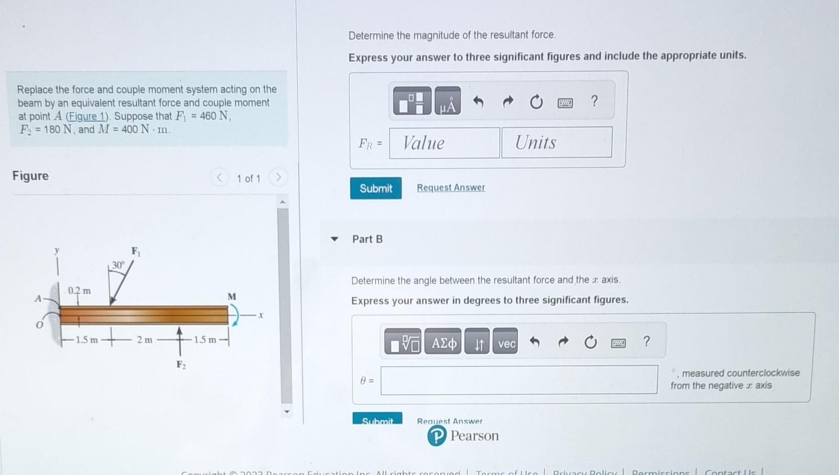 Solved Determine the magnitude of the resultant force. | Chegg.com