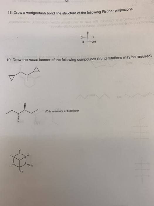 Solved 10. Draw a wedge/dash bond line structure of the | Chegg.com