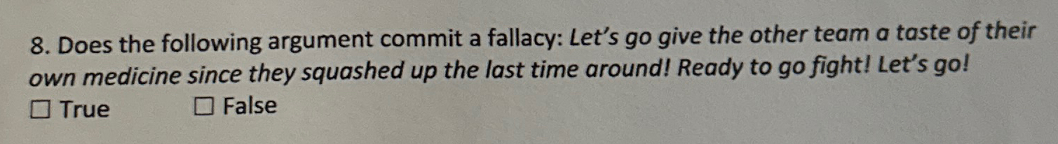 Solved Does the following argument commit a fallacy: Let's | Chegg.com