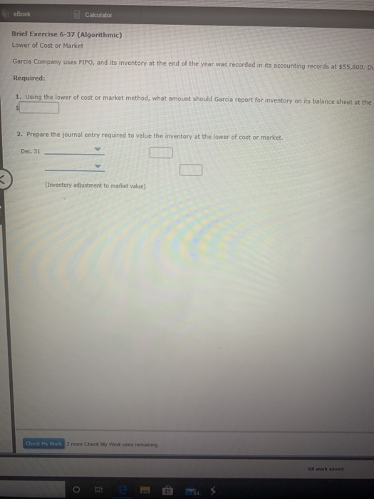 Solved eBook Calculator Brief Exercise 6-37 (Algorithmic) | Chegg.com