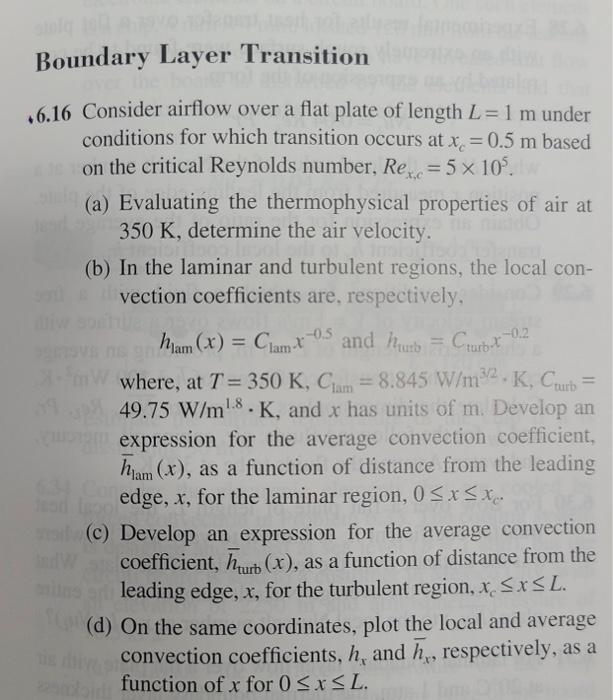 Solved Boundary Layer Transition 16 Consider airflow over a | Chegg.com
