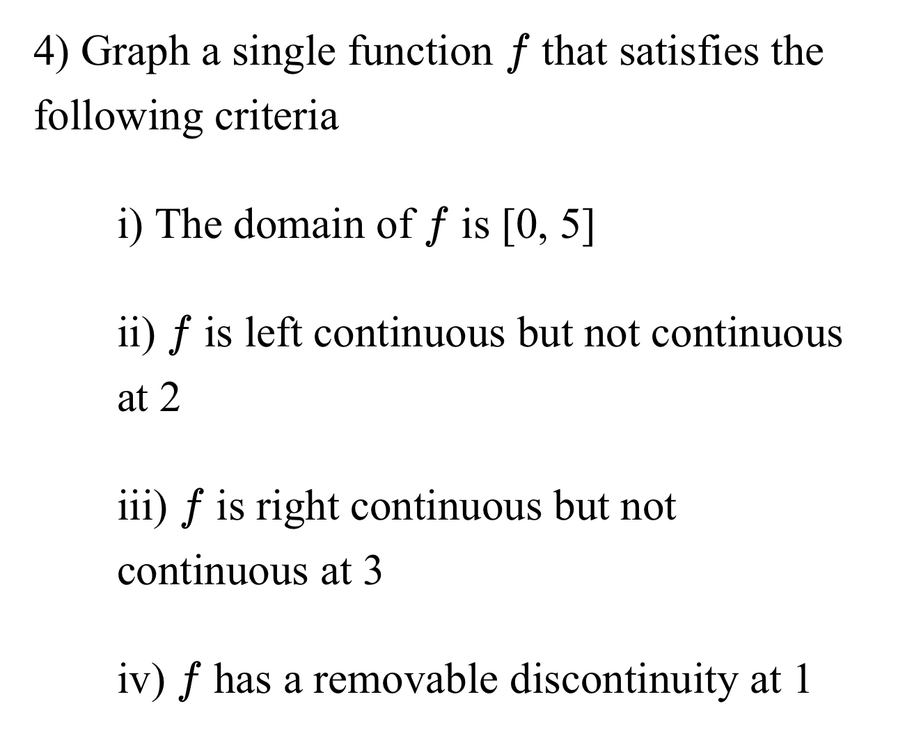 Solved Graph a single function f ﻿that satisfies | Chegg.com