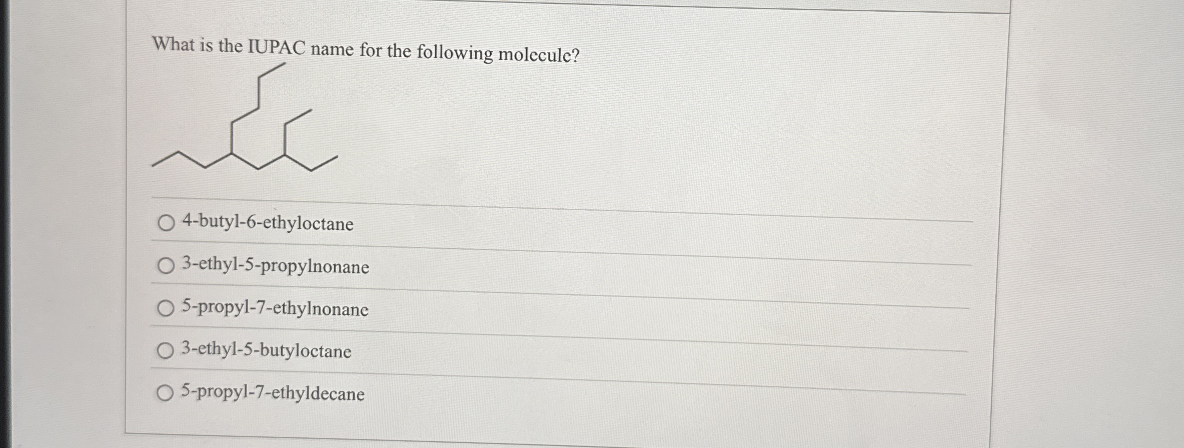 Solved What is the IUPAC name for the following | Chegg.com
