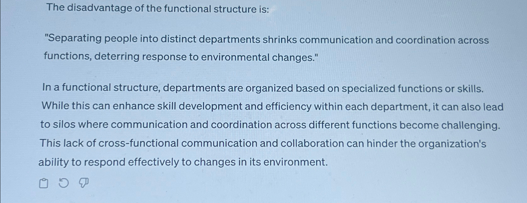 Solved The disadvantage of the functional structure | Chegg.com