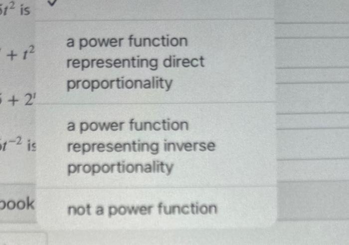 Solved Which of the following functions represent power | Chegg.com