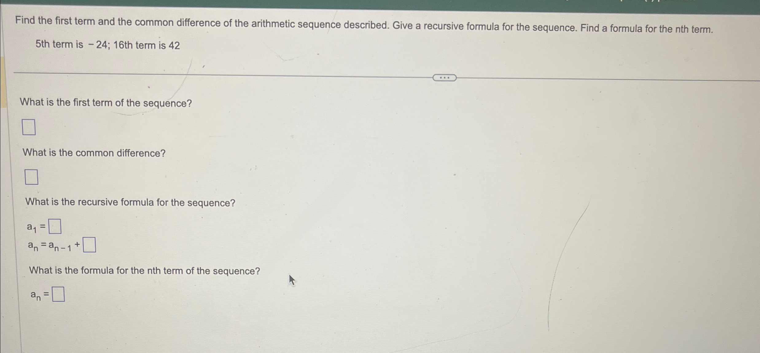 Solved Find the first term and the common difference of the | Chegg.com