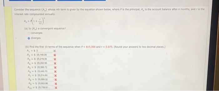 Solved Consider the sequence (A) whose nth term is given by | Chegg.com