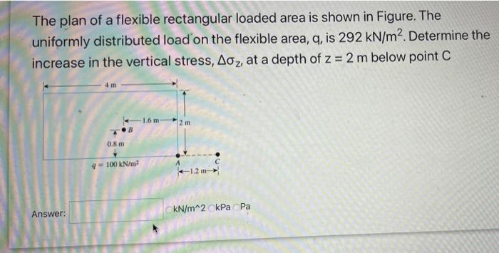 Solved The plan of a flexible rectangular loaded area is | Chegg.com