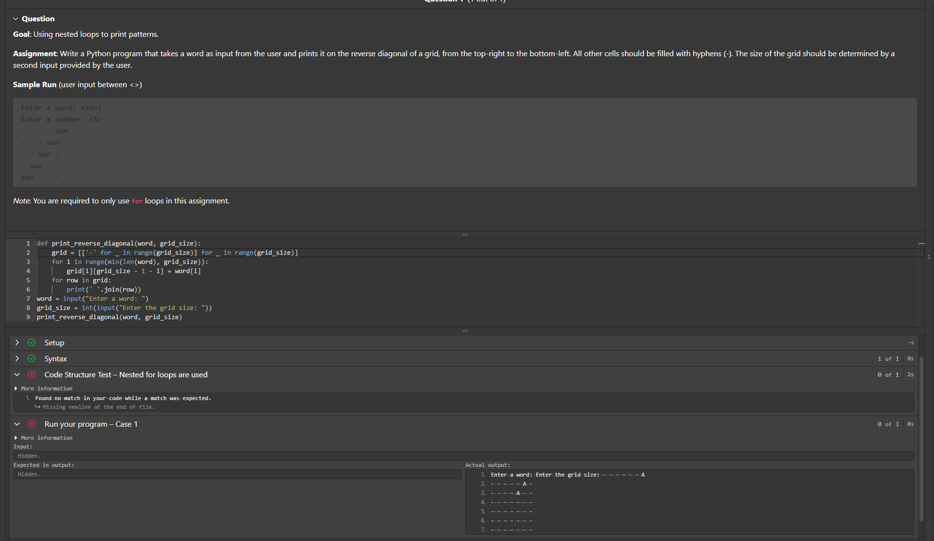 Solved Write a Python program that takes a word as input | Chegg.com