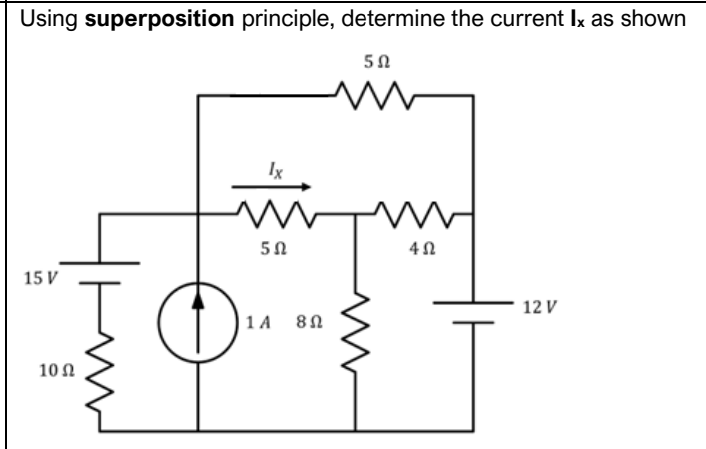 Solved Using superposition principle, determine the current | Chegg.com