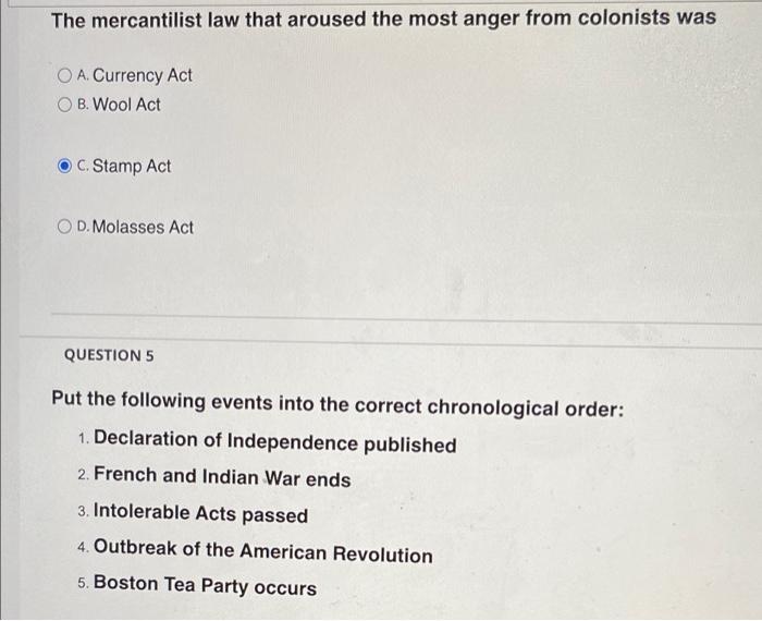 Solved The mercantilist law that aroused the most anger from | Chegg.com