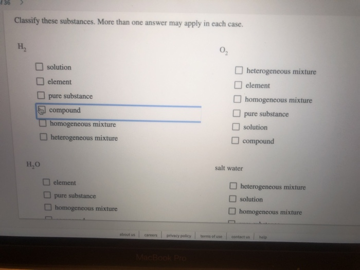 Solved -7363 Classify these substances. More than one answer | Chegg.com