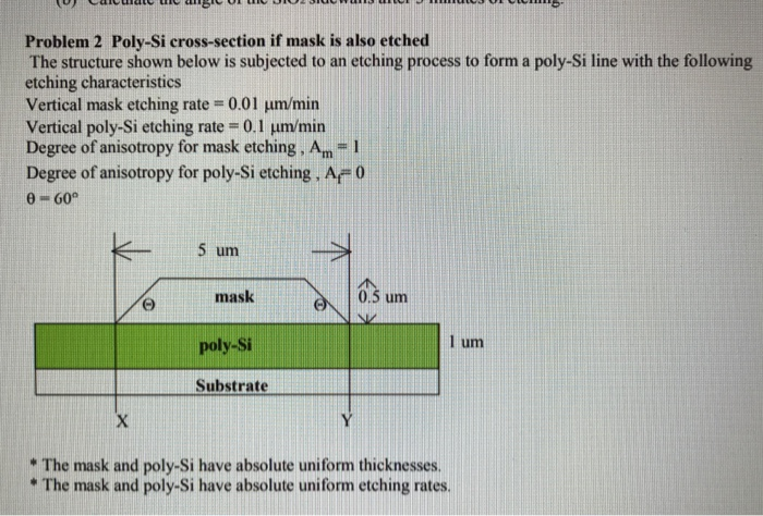 Problem 2 Poly-Si cross-section if mask is also | Chegg.com